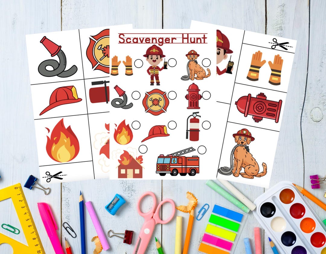 Firefighter Scavenger Hunt: Community Helpers Learning Game (canva ...