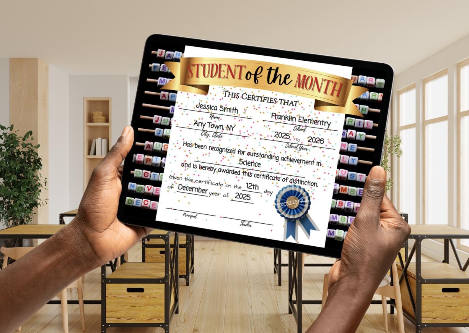 Editable Student of the Month Certificate Template (digital Download ...