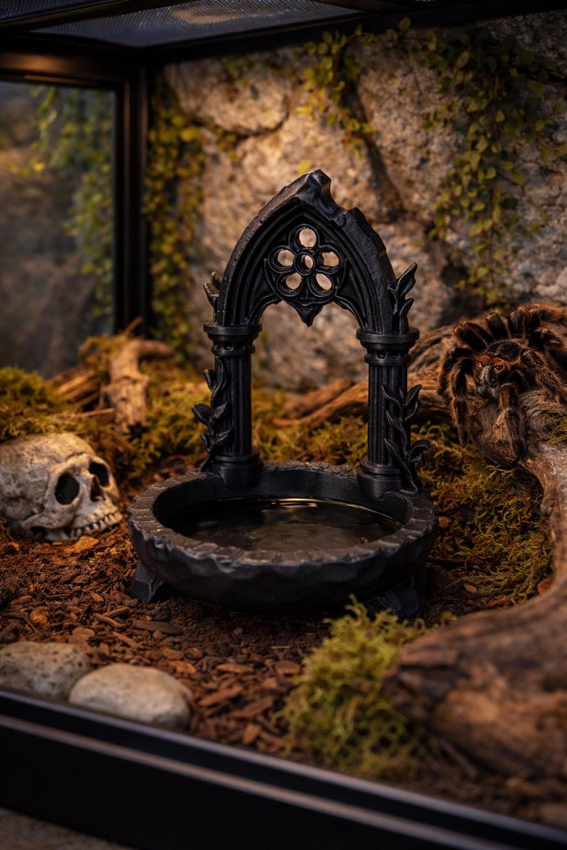 Gothic Arch Reptile Water Bowl | Cathedral Shrine Decor/dish for Gecko ...