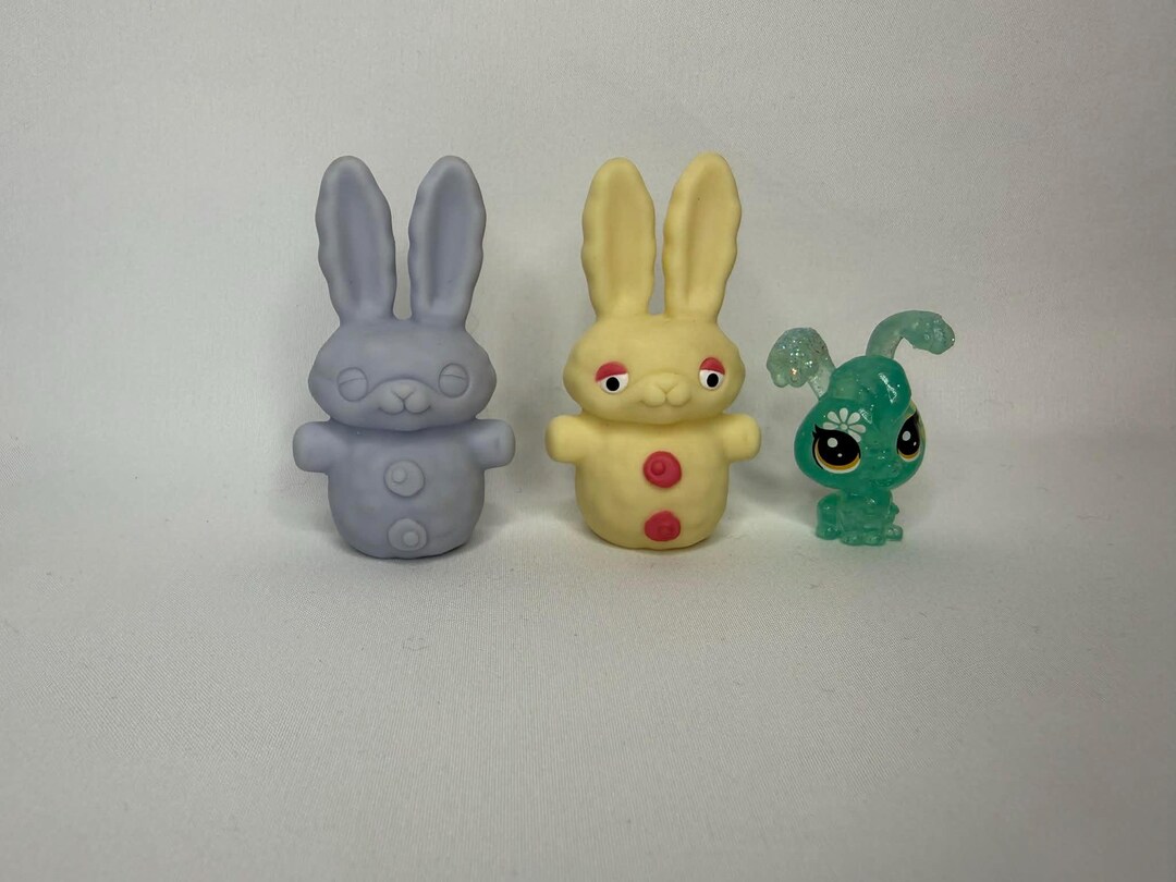 Authentic Littlest Pet Shop Snow Bunny Figures & Petal Party Angora ...