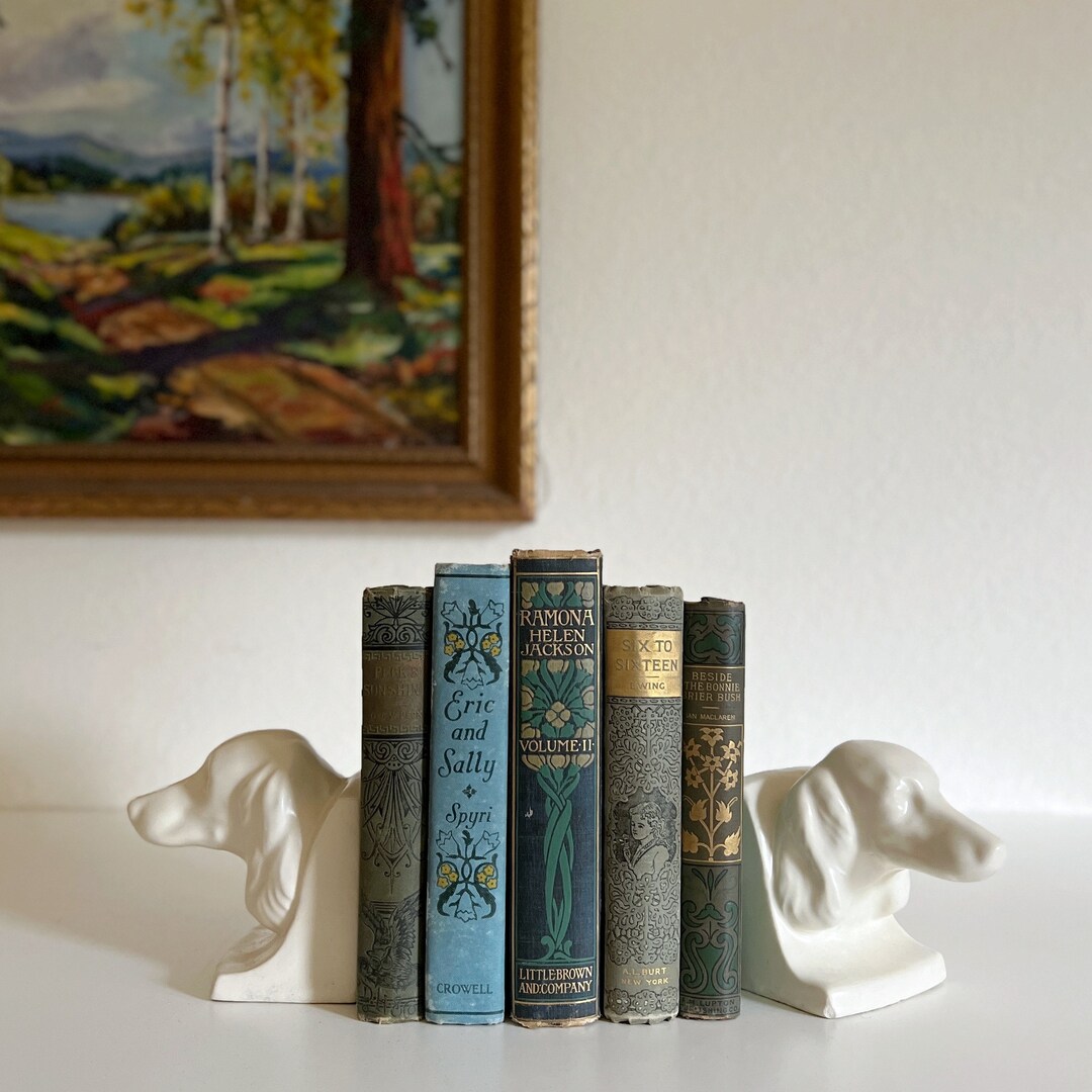 Vintage Dachshund Bookends Matte White Pottery Bookends - Etsy