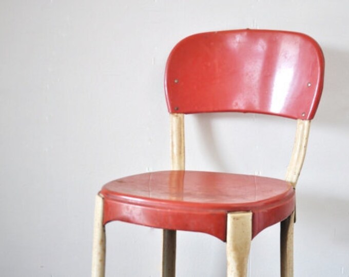 Red Kitchen Stool - Etsy