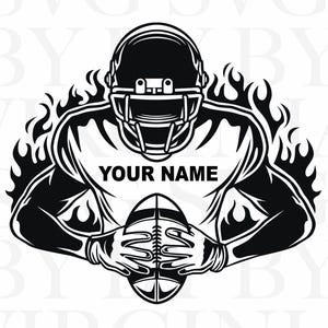 Flaming Football Player SVG: Custom Team Design (digital Download) - Etsy
