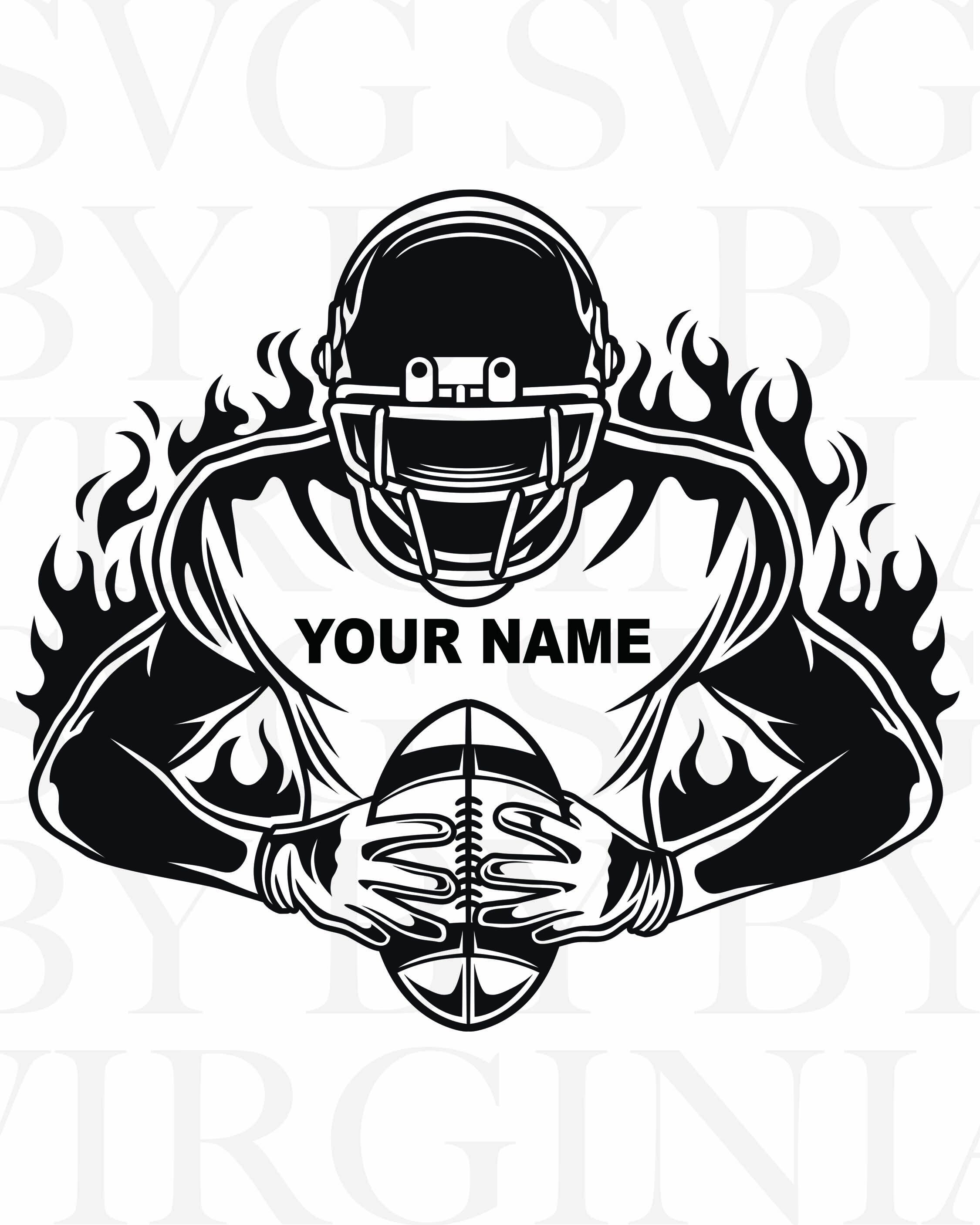 Flaming Football Player SVG: Custom Team Design (digital Download) - Etsy