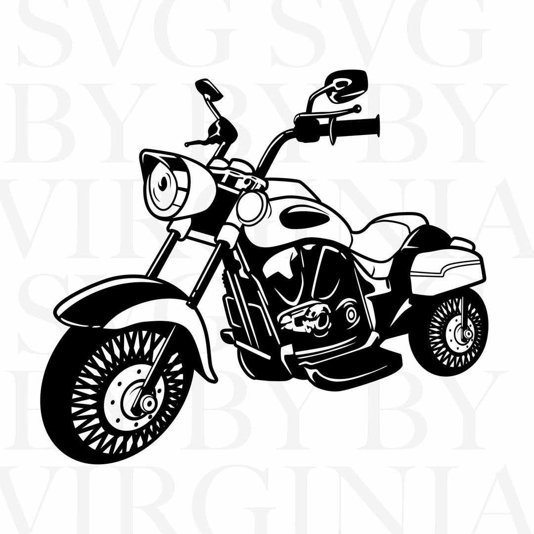 Trike Motorcycle SVG Cut File: Three Wheel Bike Clipart Vector Graphics ...