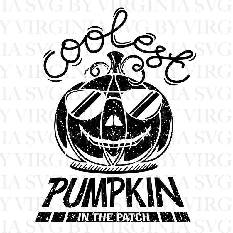 Coolest Pumpkin Design SVG Cut File: Kids Fall Clipart Vector Graphics ...