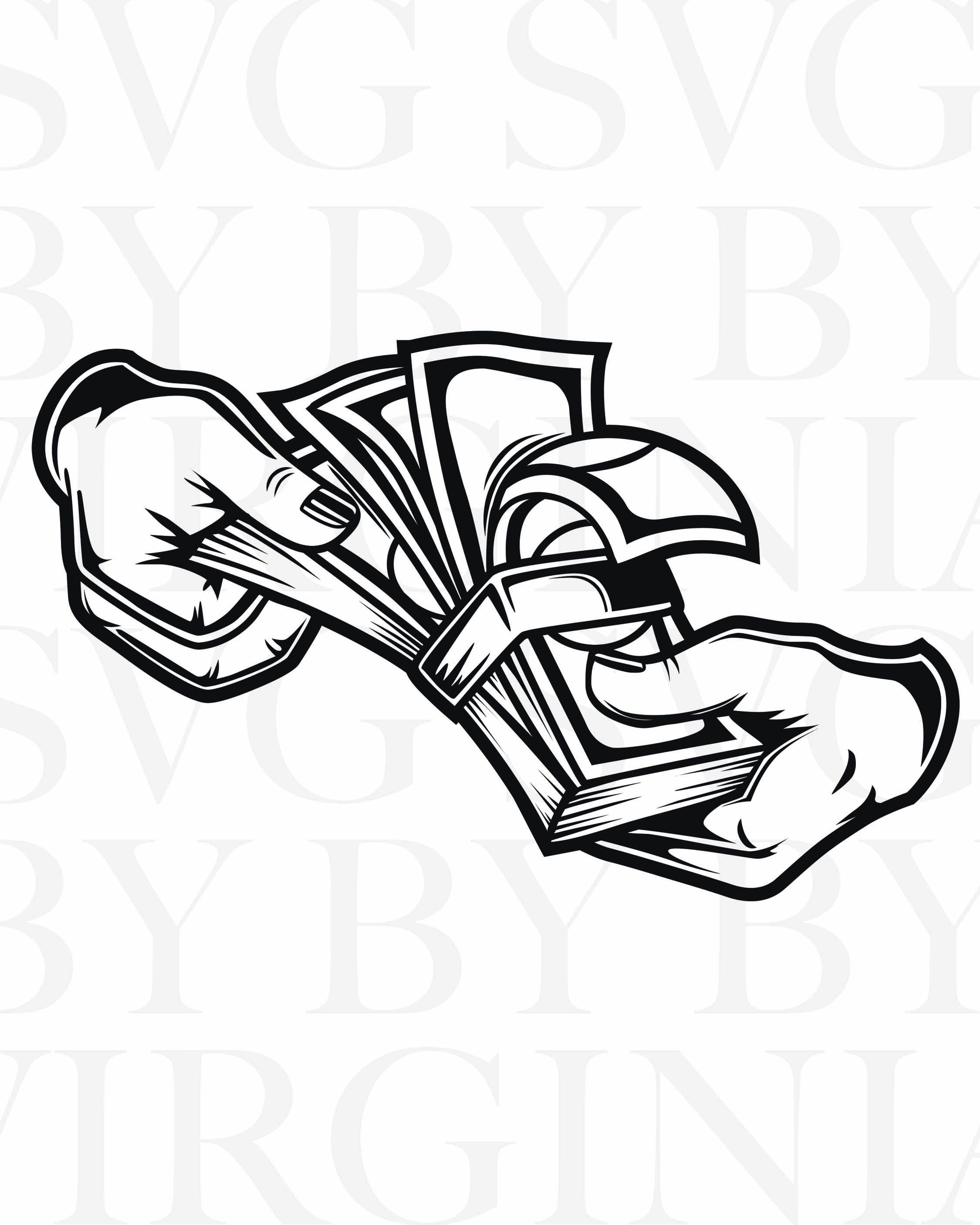 Money in Hand SVG: Cash Stack Hustle Graphic (digital Download) - Etsy