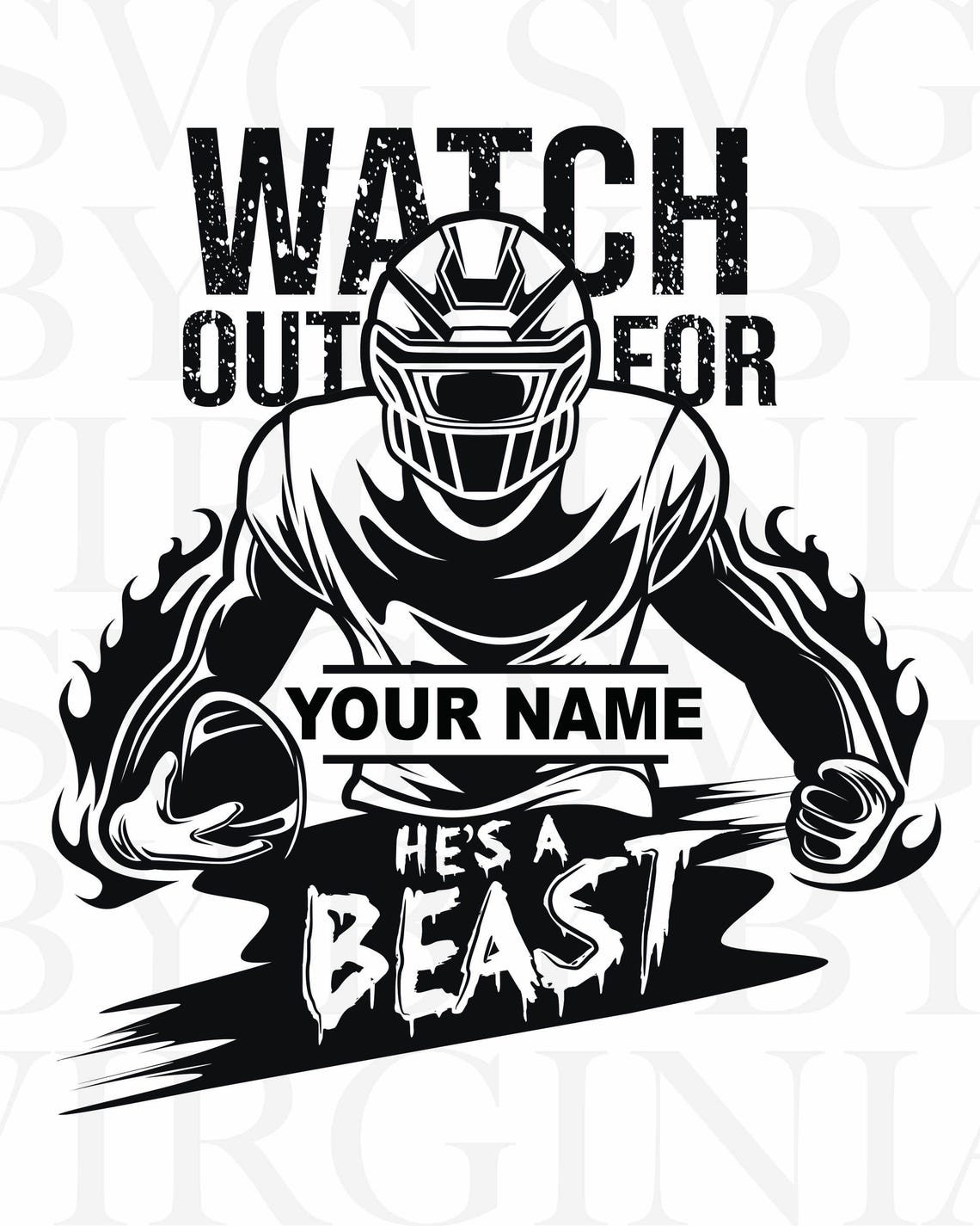 Football Beast SVG: Custom Team Cut File (digital Download) - Etsy