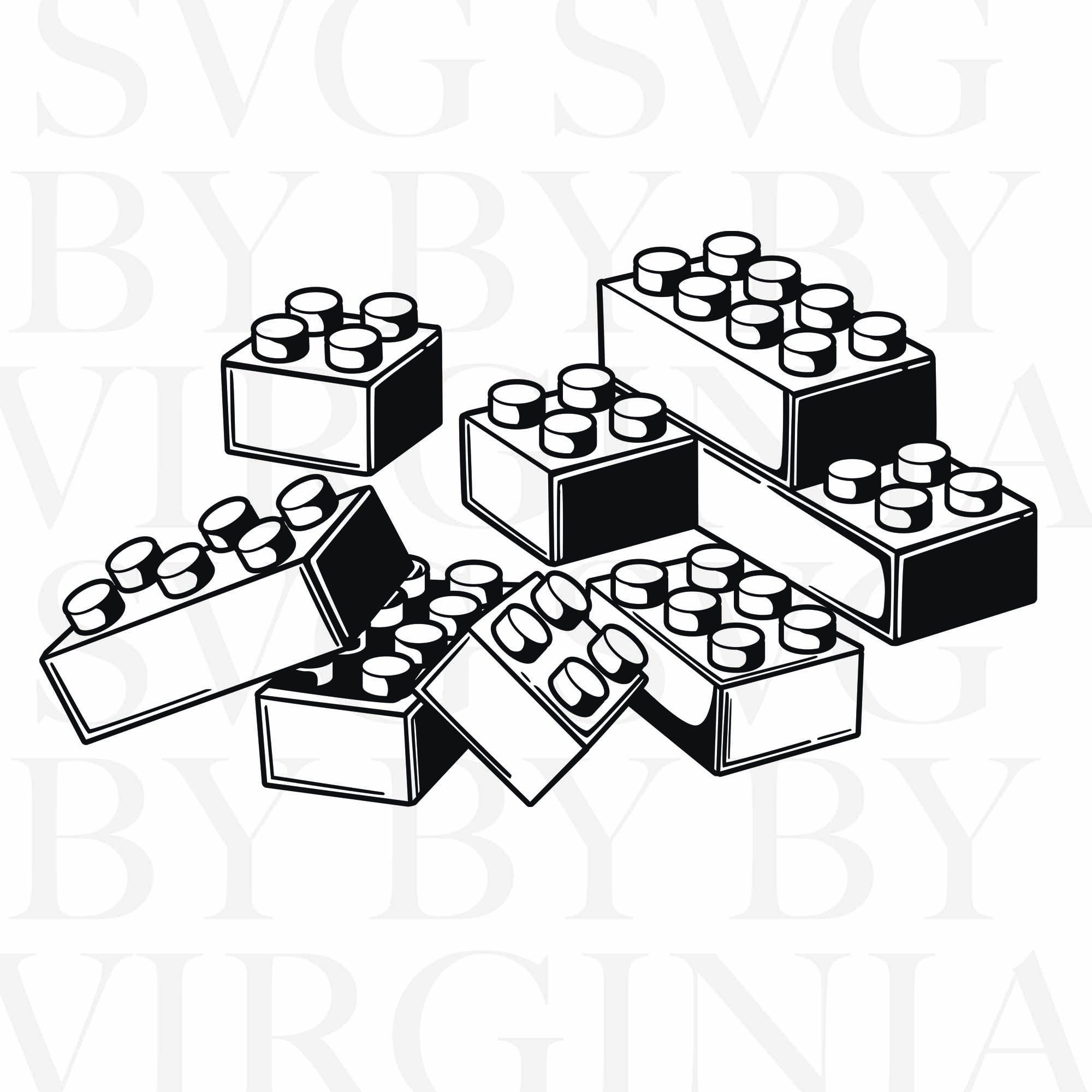 Building Blocks SVG Cut File: Kids Toy Clipart Vector Graphics (digital ...