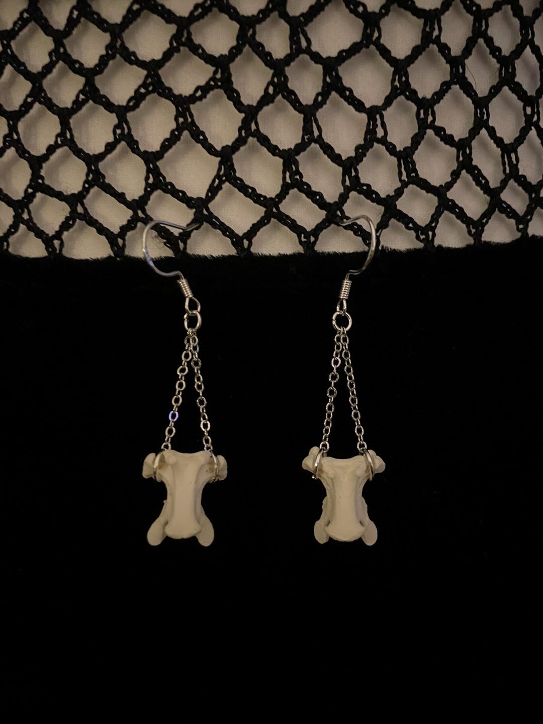 Handmade Vertebrae Bone Chain Hanging Earrings - Etsy