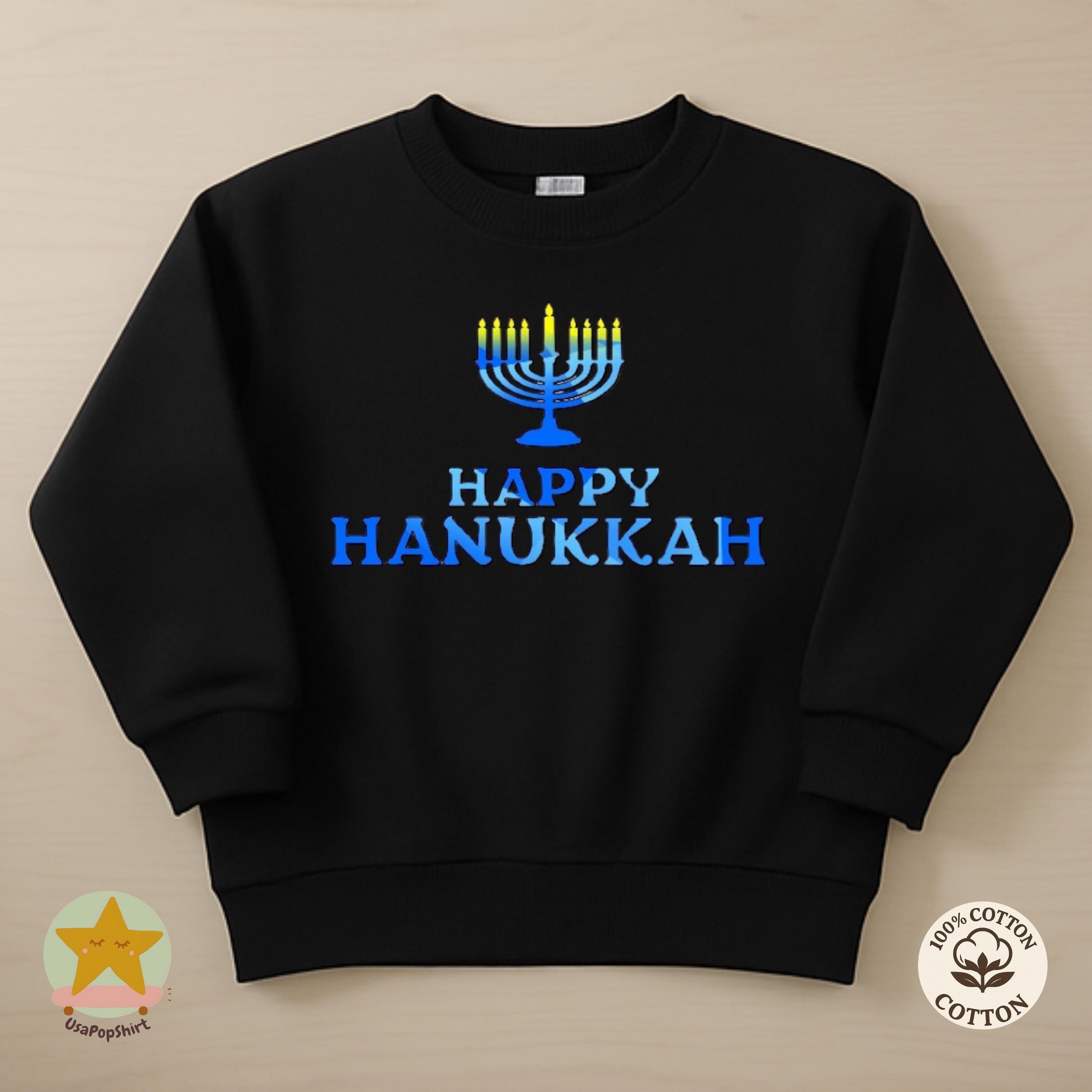 Happy Hanukkah Baby Hoodie, Jewish Baby Sweatshirt, Menorah Hanukkah ...