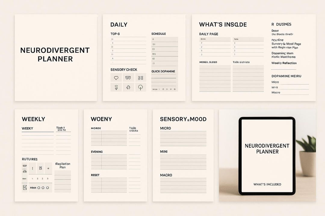 ADHD Daily Planner | Neurodivergent-friendly Digital Planner (A4 ...