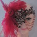 Feathered Red Cardinal Bird on a Feathered Mask With Eye Chains - Etsy