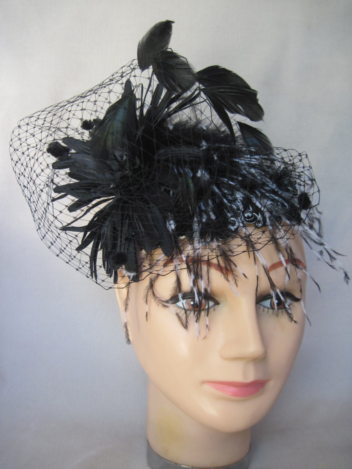 Vintage Ostrich Feather Ring Fascinator Hat tourism.sg.gov.lk