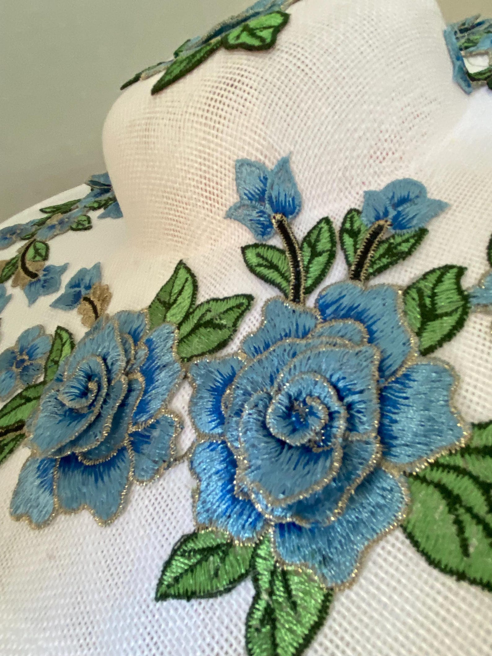 White Sinamay Hat With Embroidered With Roses in Choice of Colors - Etsy