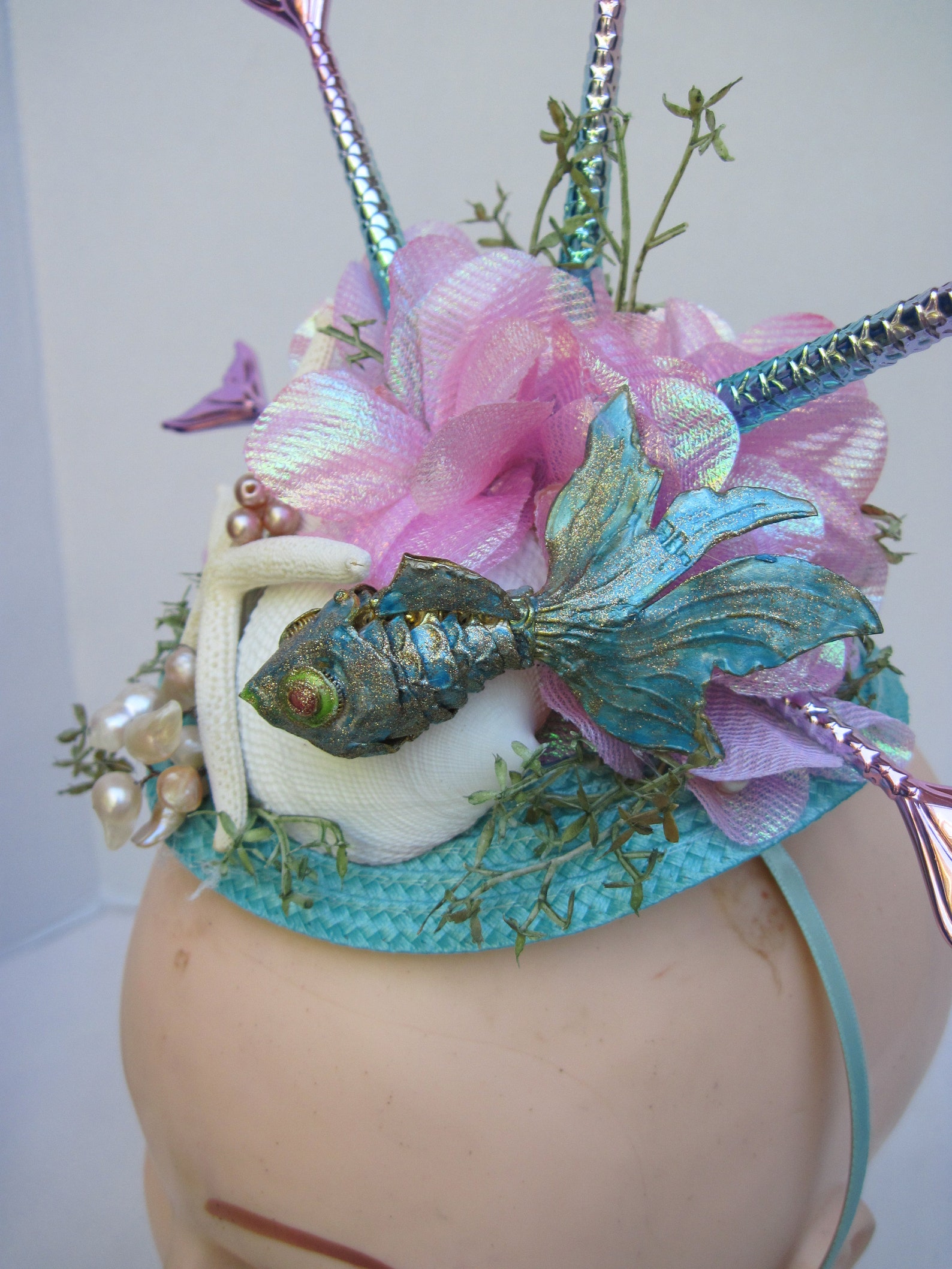 Diving Mermaids Headpiece With Star Fish Cloisonne Fish Sea - Etsy