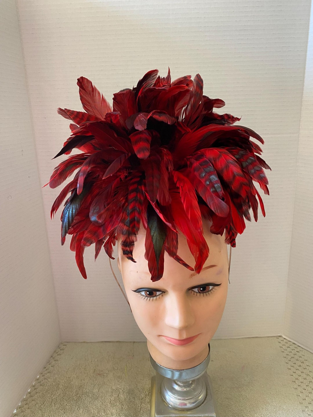 Fall Red Colored Feather Headpiece - Etsy