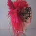 Feathered Red Cardinal Bird on a Feathered Mask With Eye Chains - Etsy
