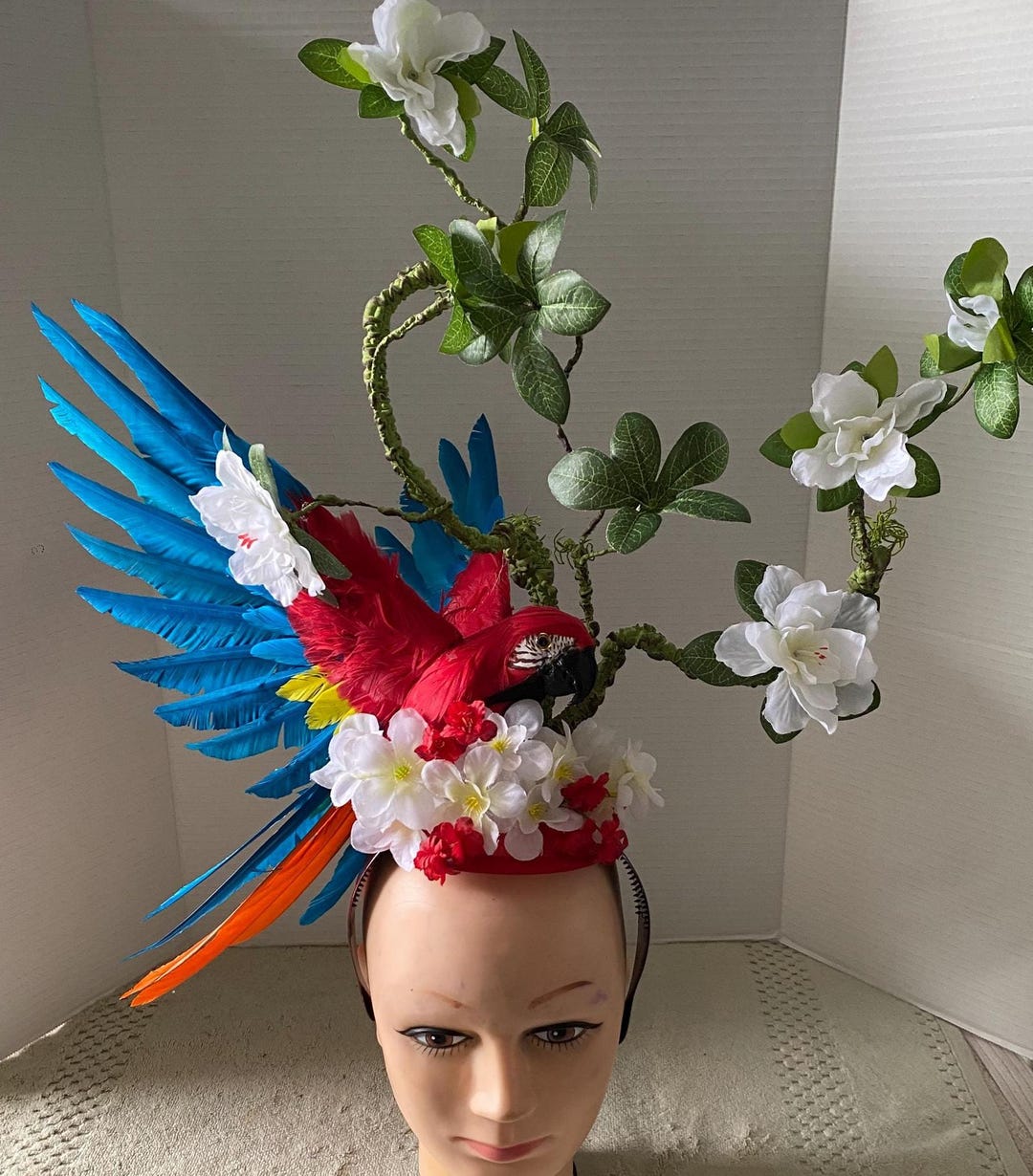 Jumbo Colorful Parrot Headpiece - Etsy
