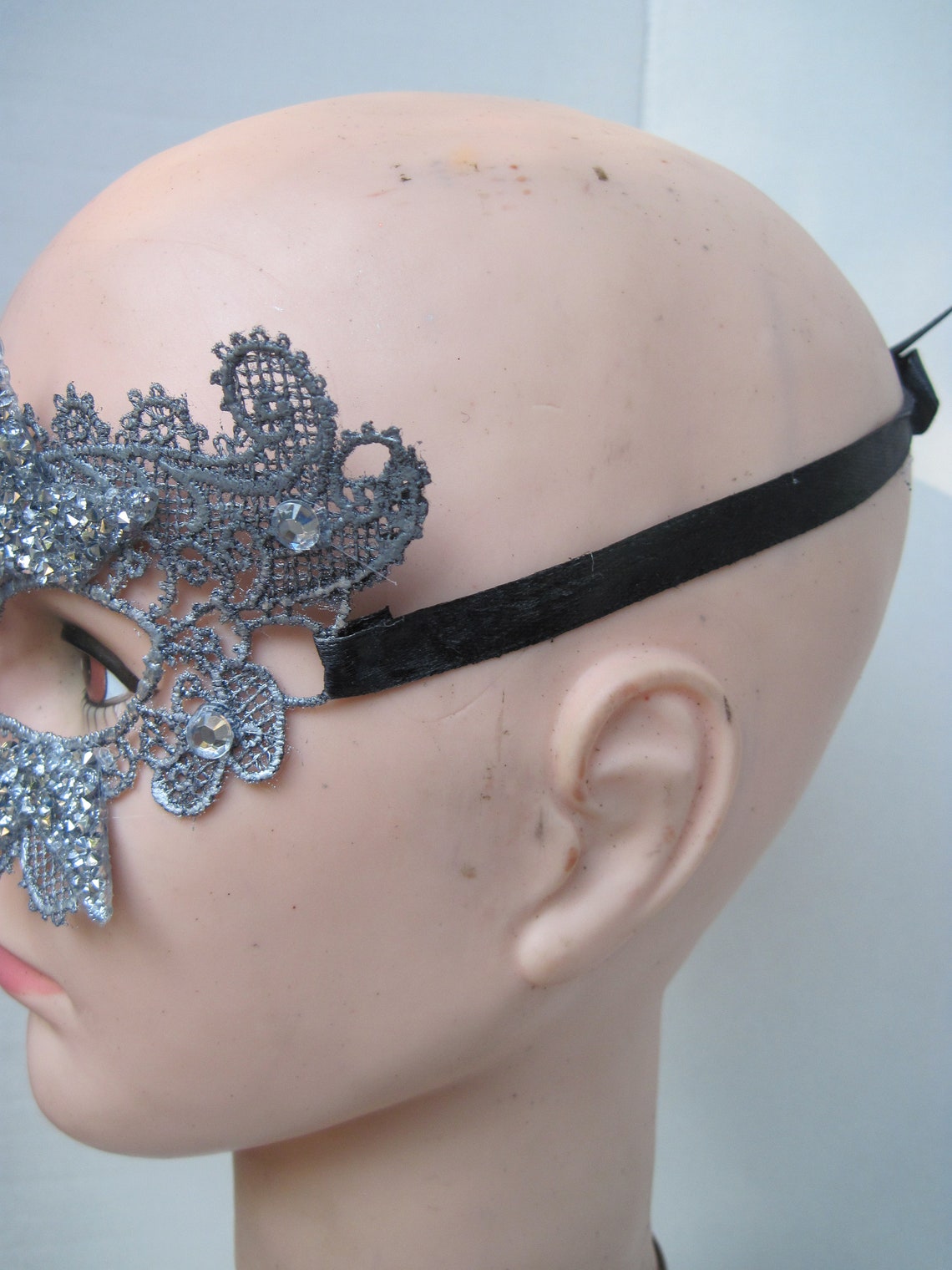 Silver Lace Mask With Crystal Stars & Faceted Crystals - Etsy