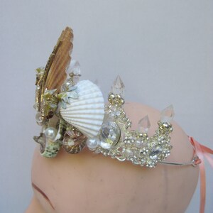Mermaid Sea Crown With Authentic Ocean Shells & Pearls With Cloisonne ...