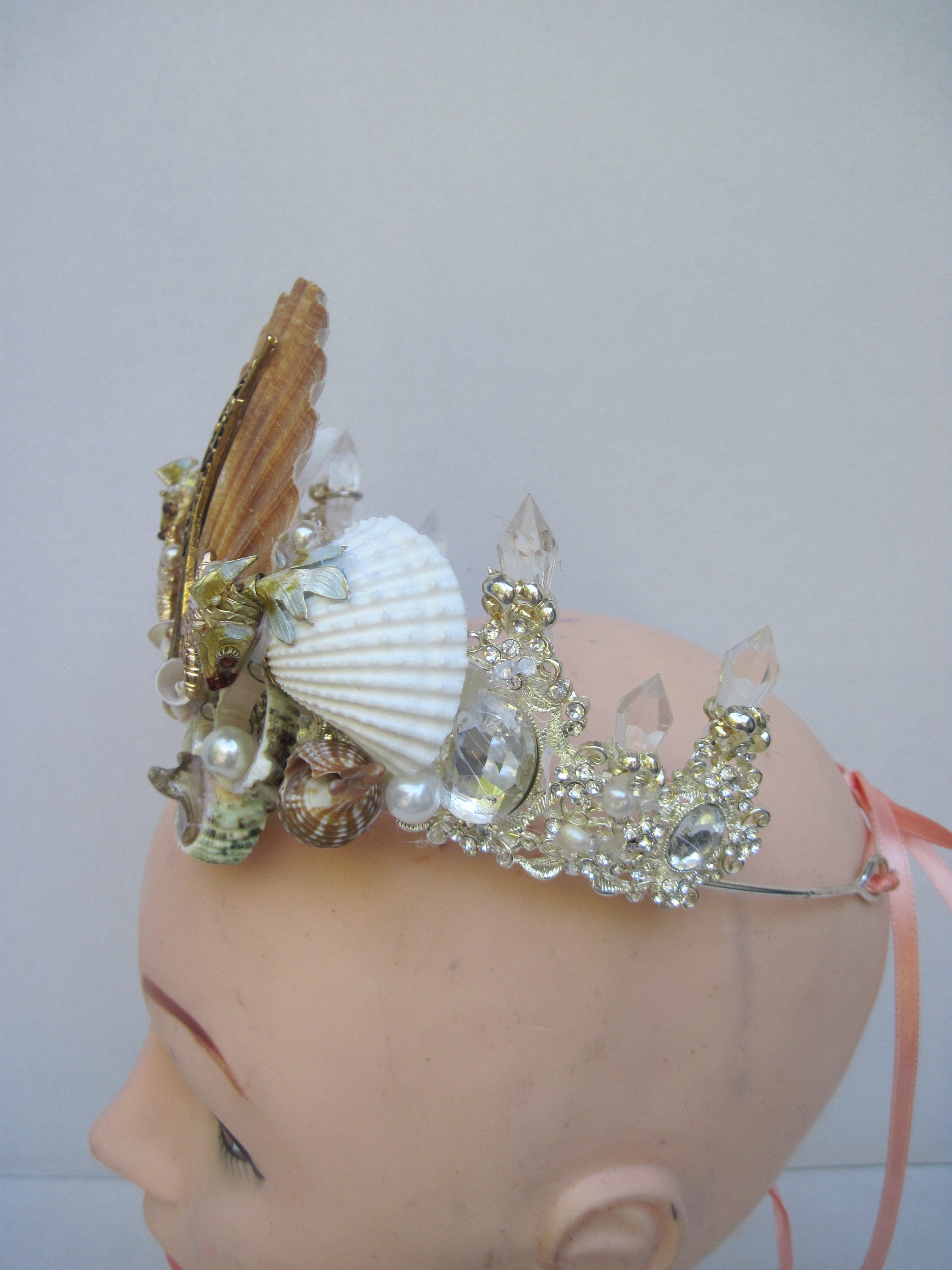 Mermaid Sea Crown With Authentic Ocean Shells & Pearls With - Etsy ...