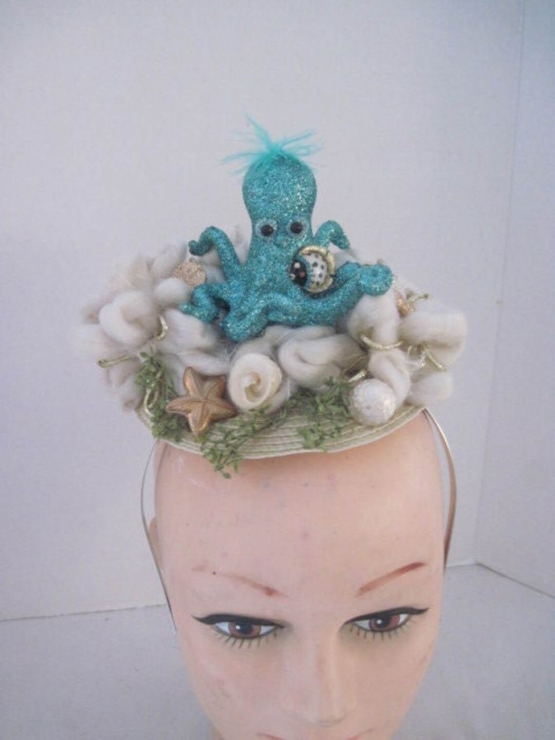 Curly Turquoise Octopus in Ocean With Authentic Sea Shells - Etsy