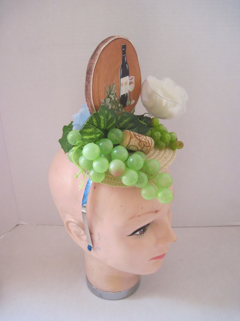Wine & Grape Fascinator With a Glass of Wine - Etsy