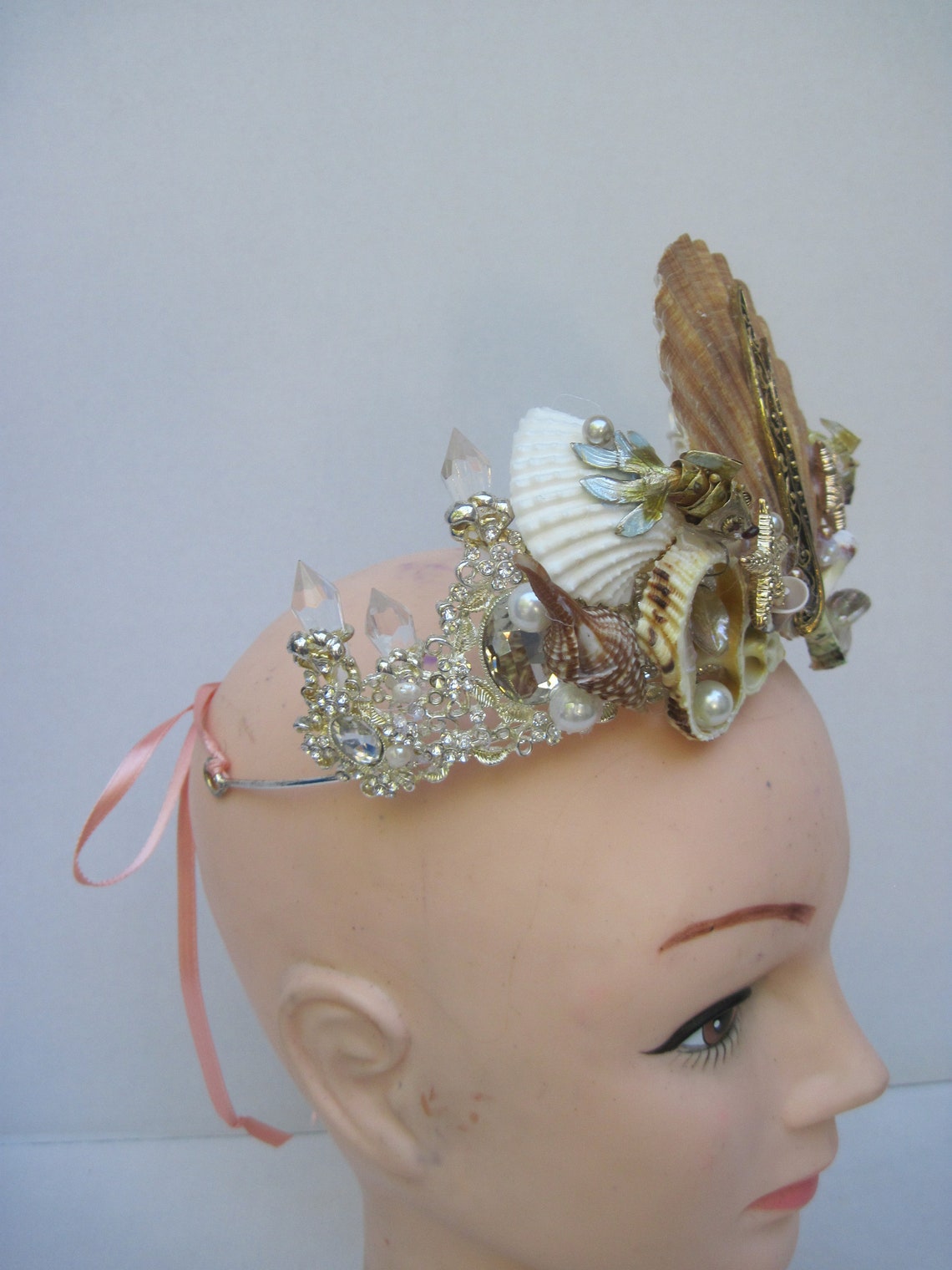 Mermaid Sea Crown With Authentic Ocean Shells & Pearls With | Etsy