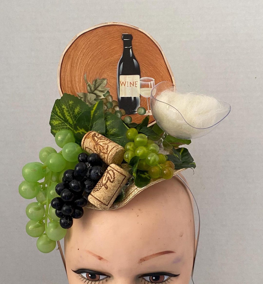 Wine & Grape Fascinator With a Glass of Wine - Etsy
