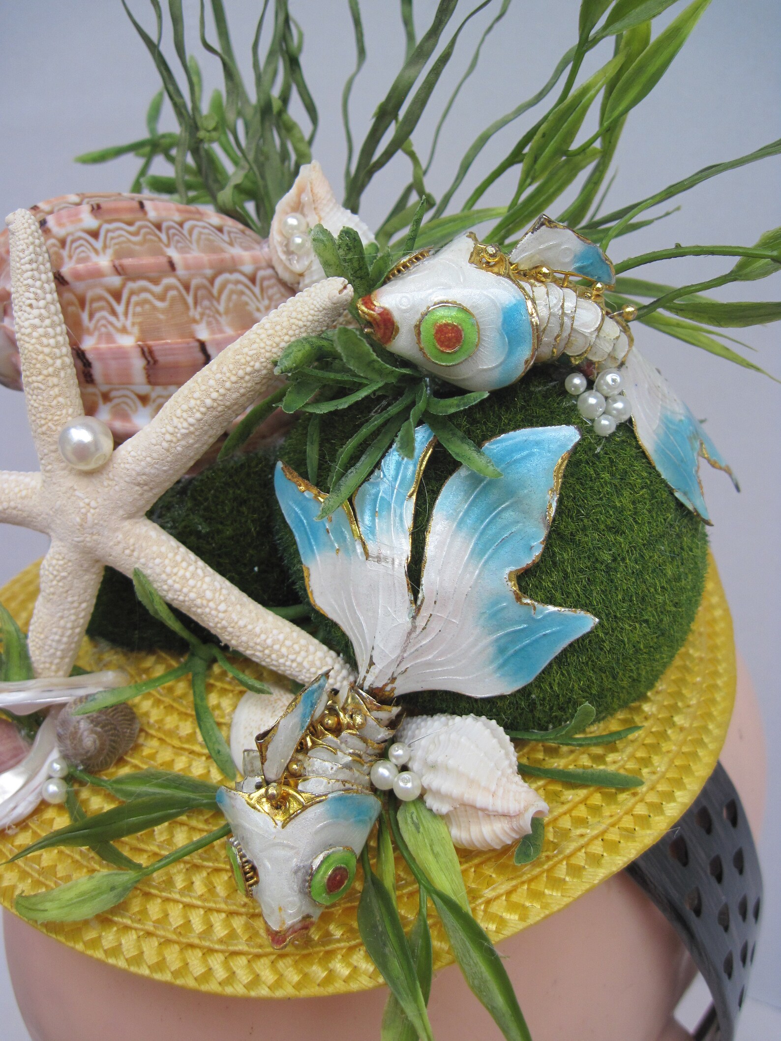 Mermaid Headpiece With Star Fish Cloisonne Fish Sea Shells | Etsy