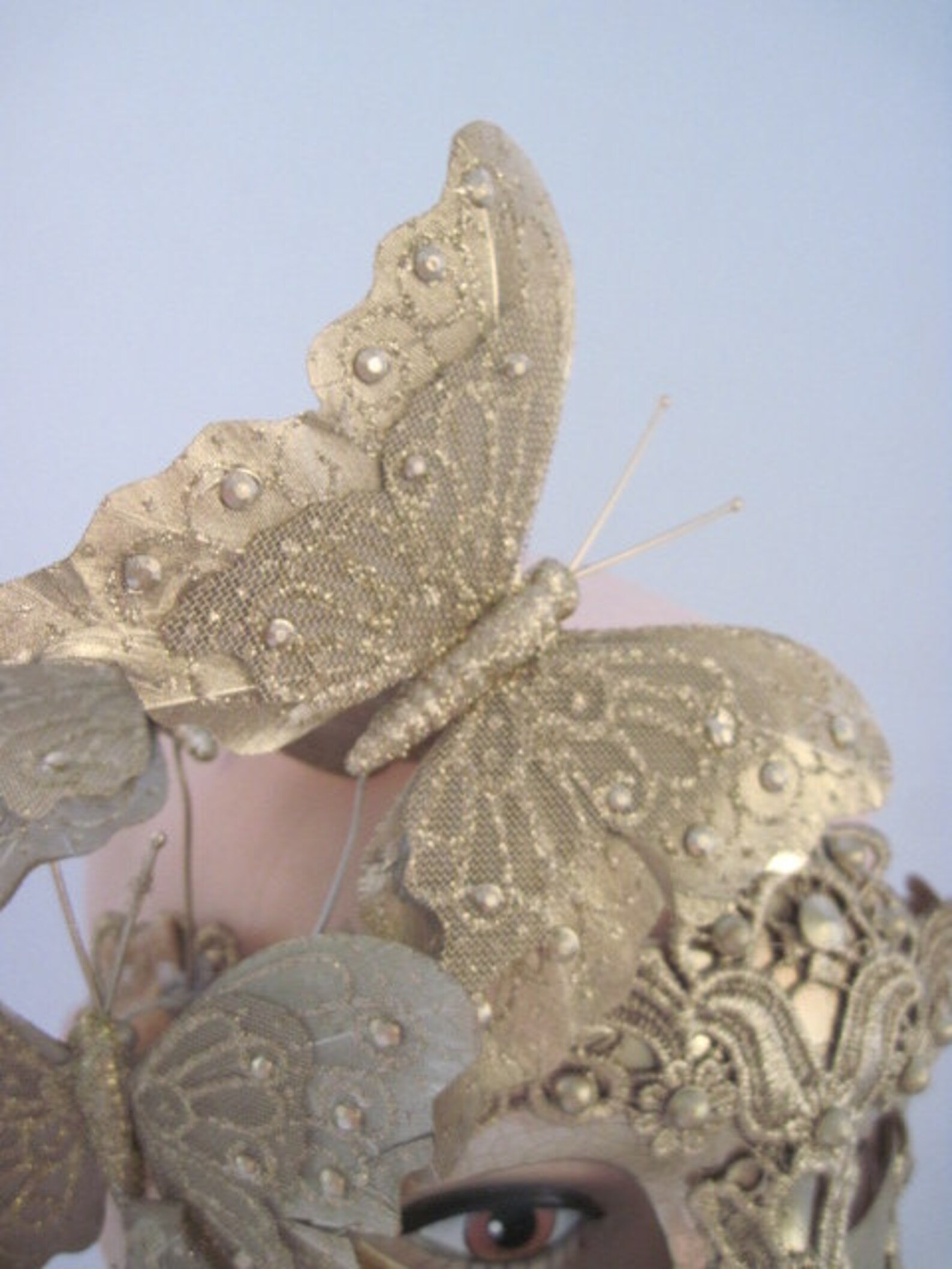 Gold Butterflies on a Gold Mask - Etsy
