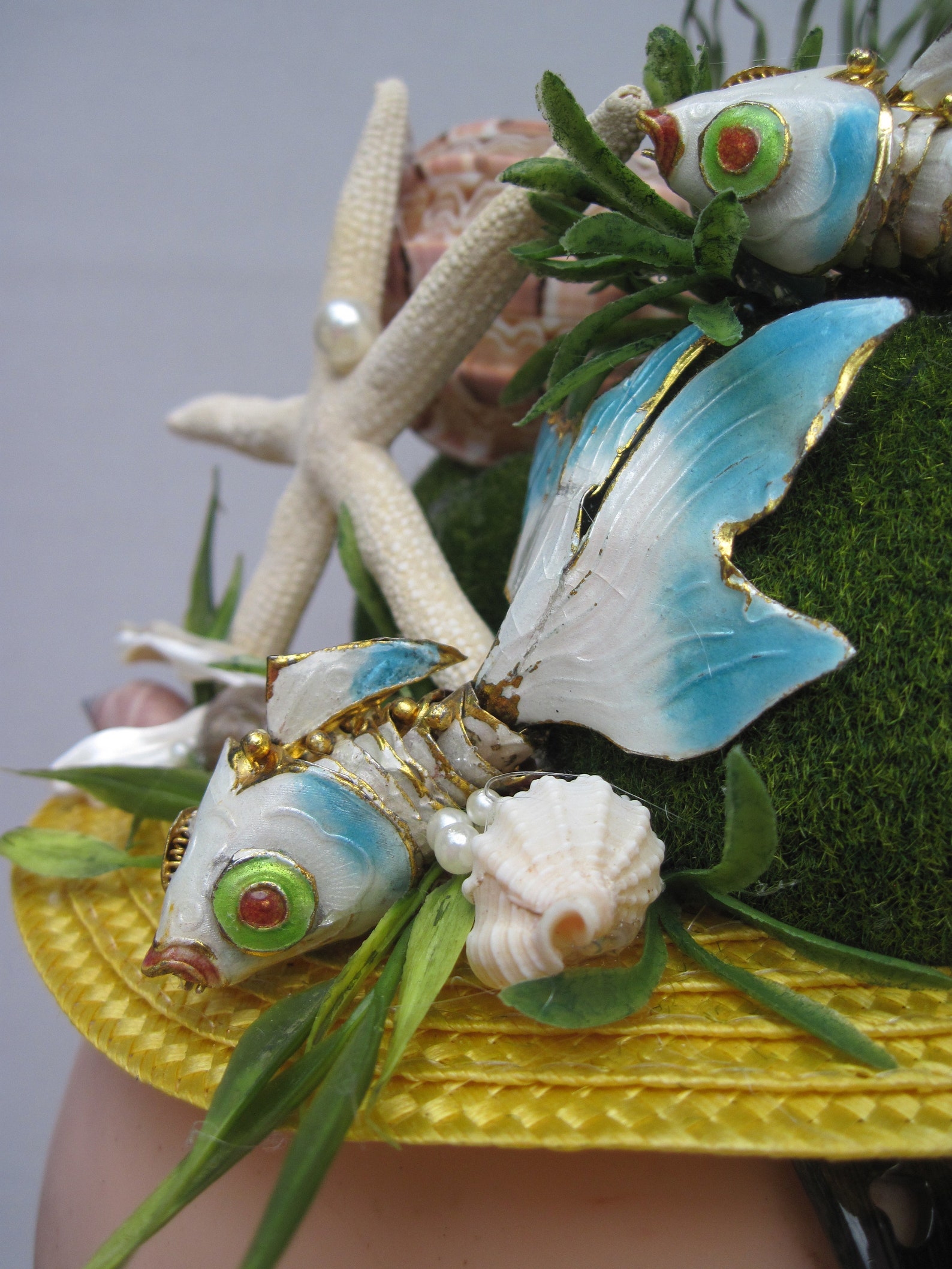 Mermaid Headpiece With Star Fish Cloisonne Fish Sea Shells | Etsy