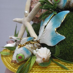 Mermaid Headpiece With Star Fish, Cloisonne Fish, Sea Shells, & Pearls ...