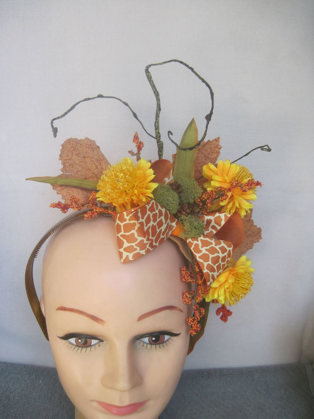 Rich Colors of Fall With Yellow Bachelor Buttons N Pine Cones - Etsy