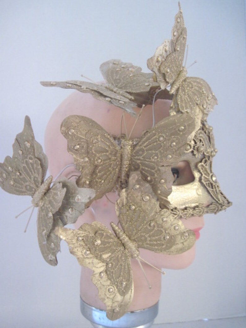 Gold Butterflies on a Gold Mask - Etsy