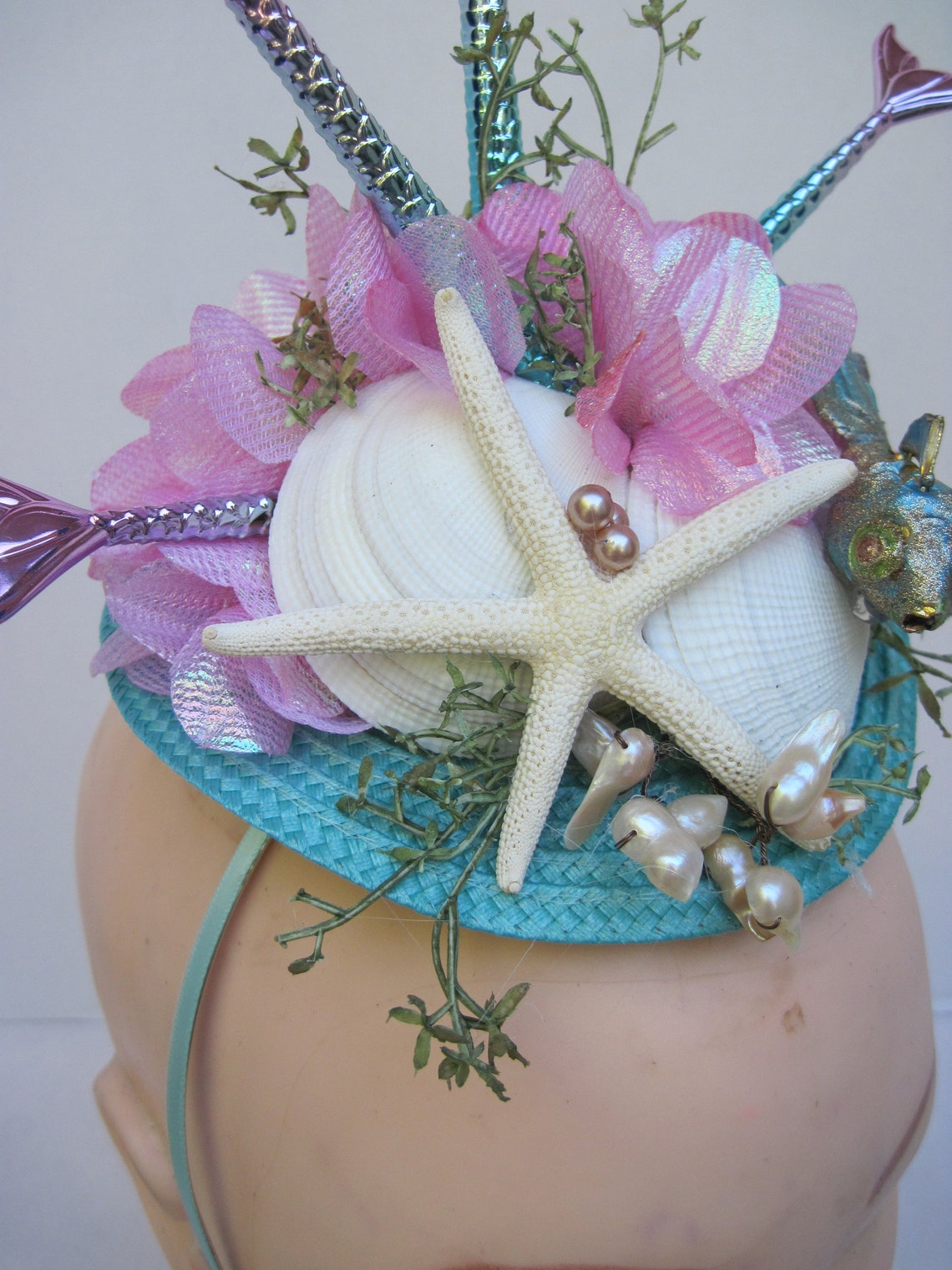 Diving Mermaids Headpiece With Star Fish Cloisonne Fish Sea - Etsy