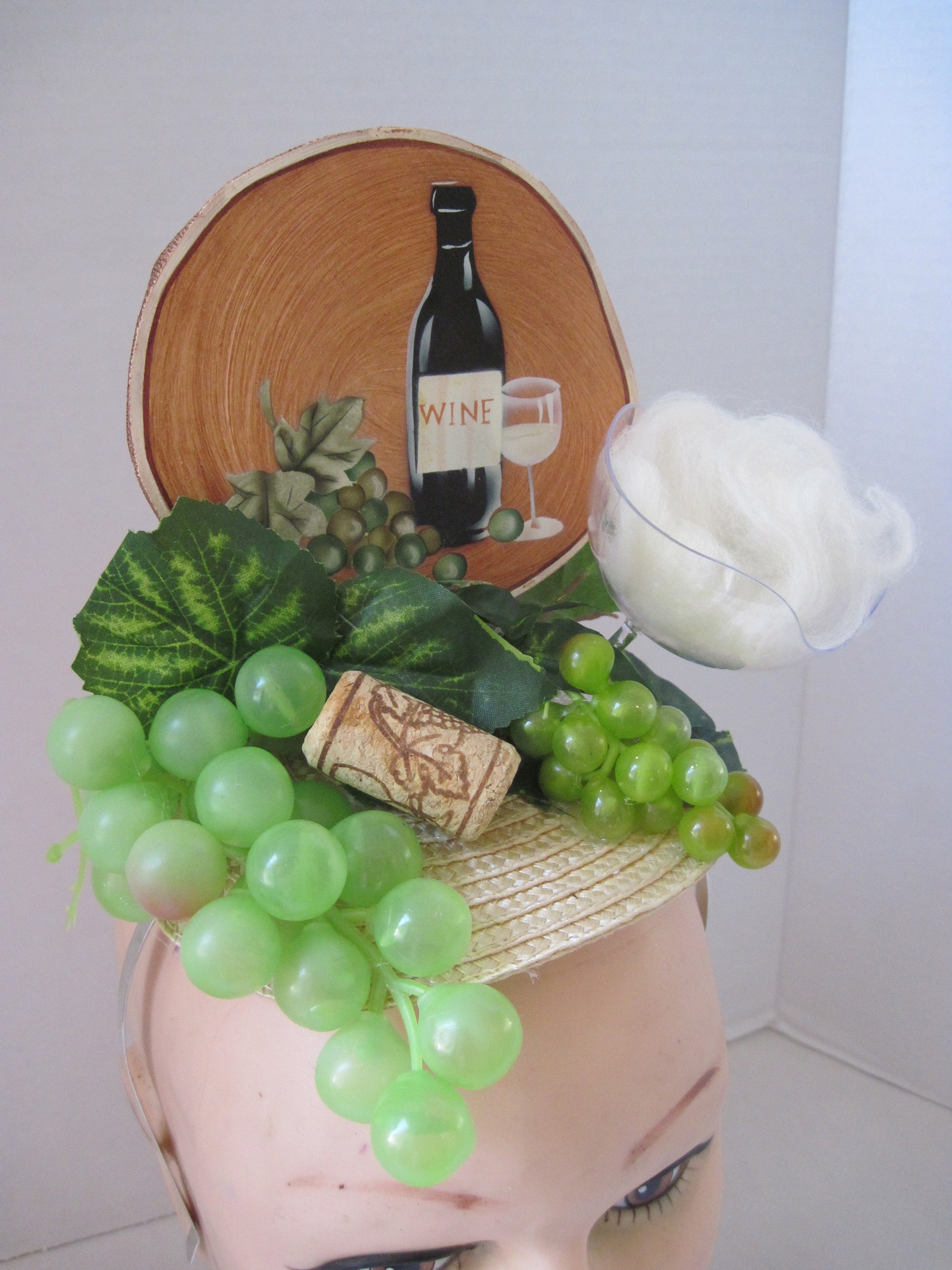 Wine & Grape Fascinator With a Glass of Wine - Etsy