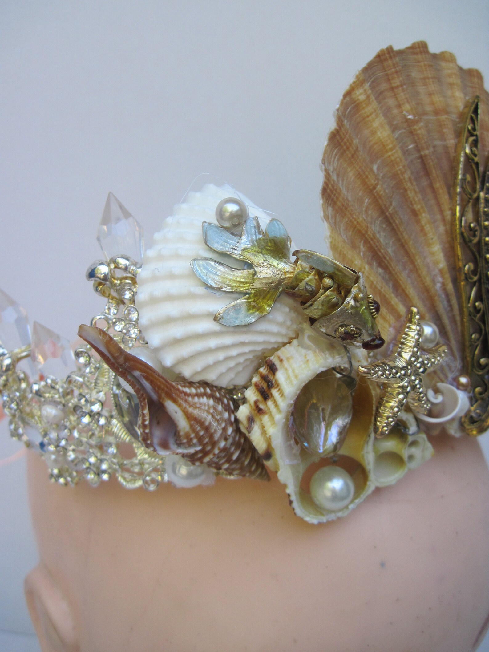 Mermaid Sea Crown With Authentic Ocean Shells & Pearls With | Etsy