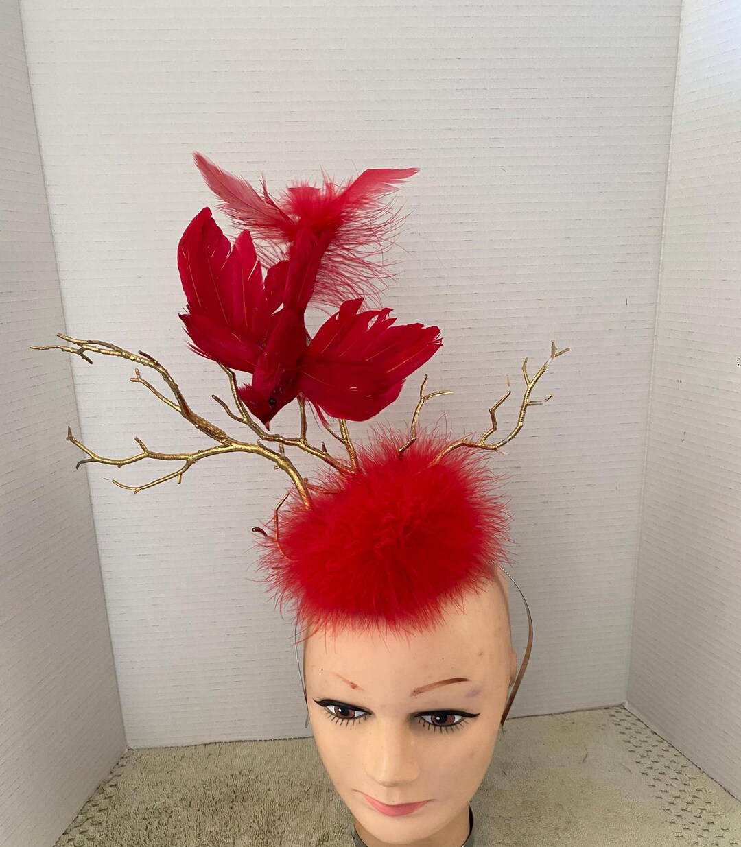 Flying Red Bird Headpiece - Etsy