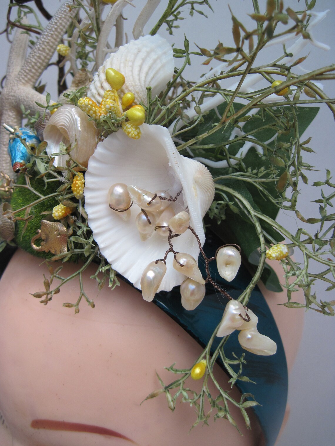 Mermaid Headpiece With Star Fish Cloisonne Fish Sea Shells | Etsy