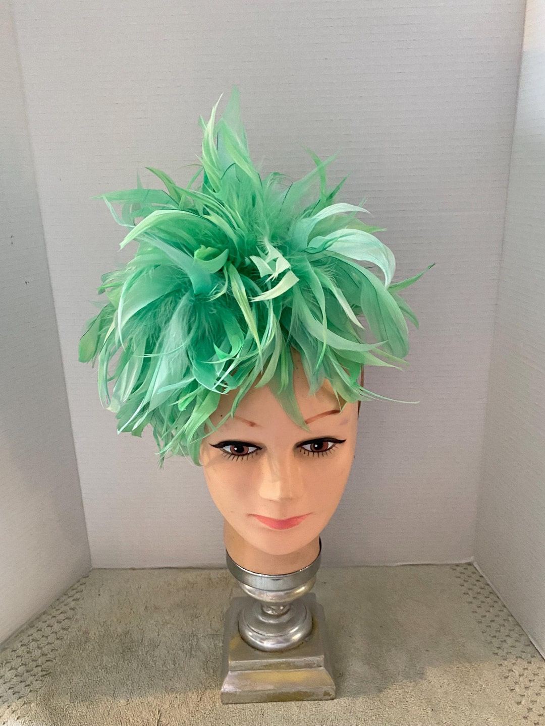 Mint Green Spiky Feather Headpiece - Etsy