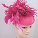Hot Pink Sinamay Hat With Spiky Pink Feathers With Gold Spray - Etsy