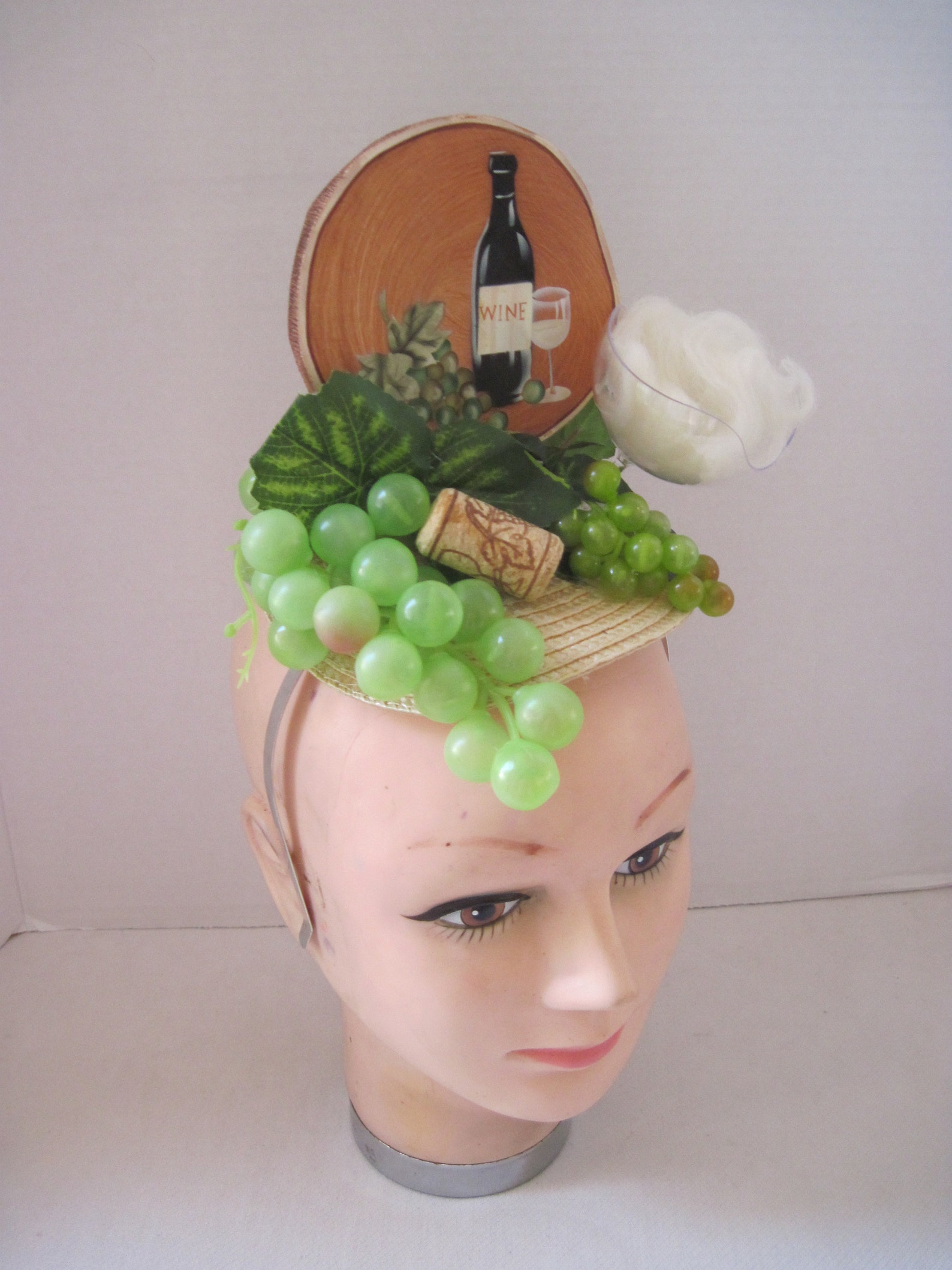 Wine & Grape Fascinator With a Glass of Wine - Etsy