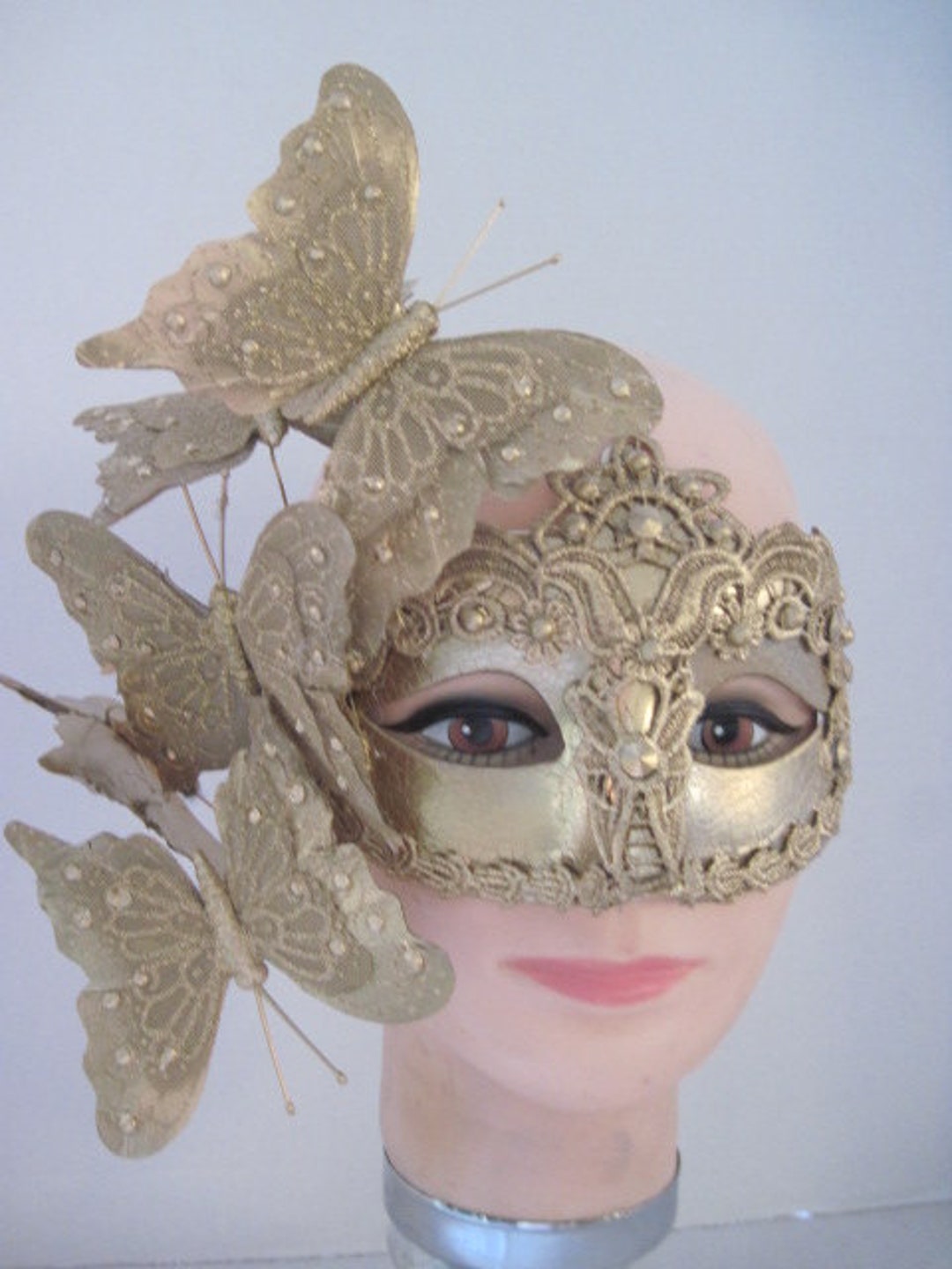 Gold Butterflies on a Gold Mask - Etsy