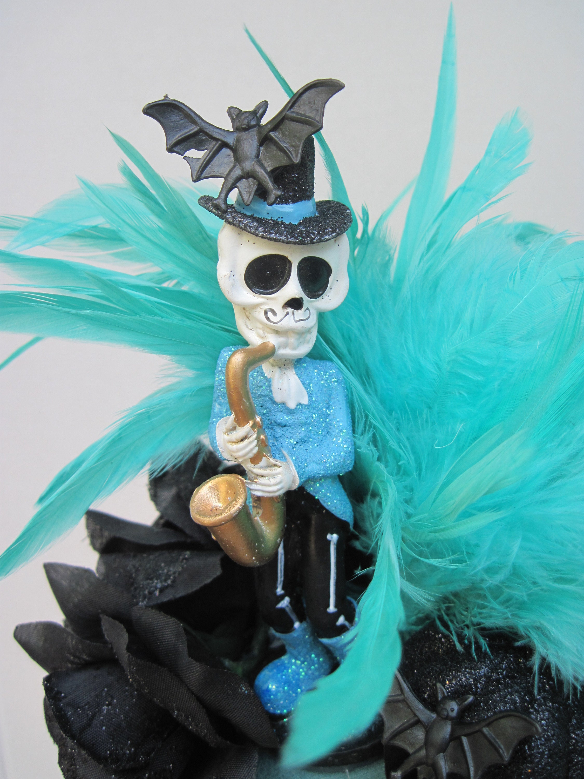 Skeleton Playing Saxophone Fascinator | Etsy