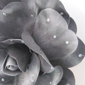 Elegant Extra Large Single Black Rose With Crystals Accents - Etsy