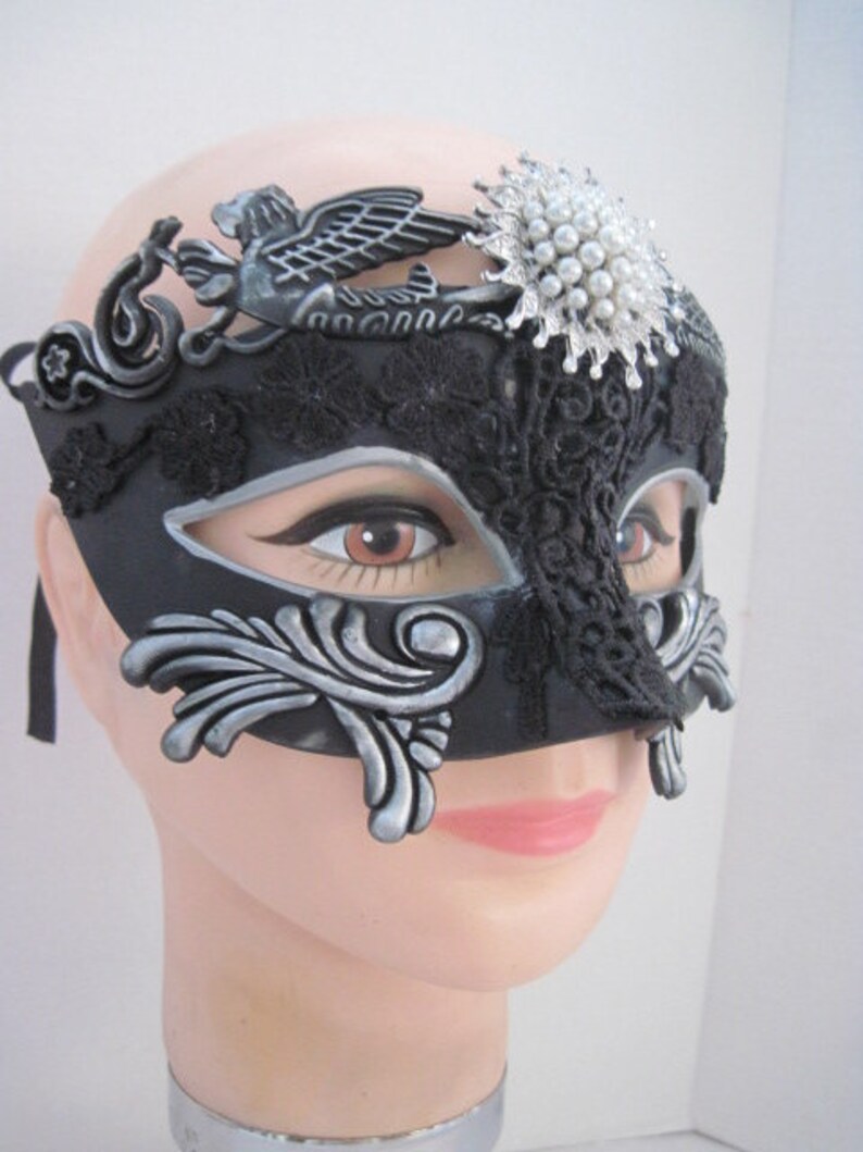 Feminized Black N Silver Gladiator Mask - Etsy