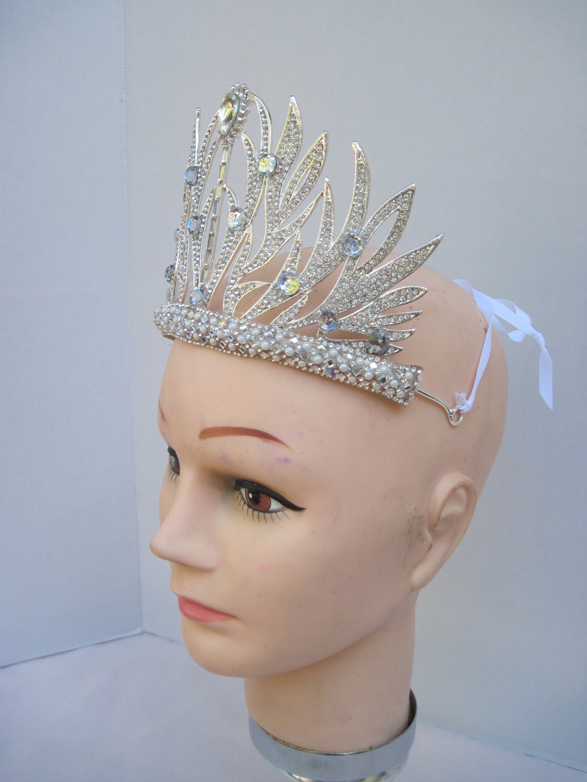 Leaf Crown With Clear Crystals - Etsy