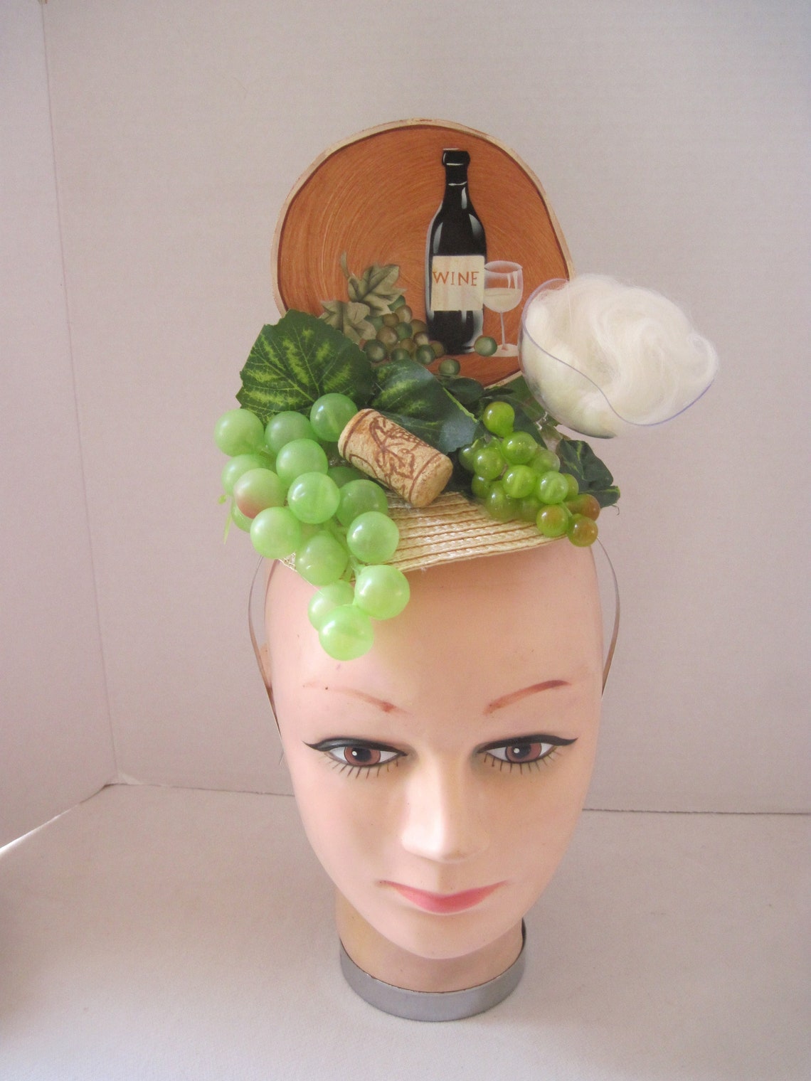 Wine & Grape Fascinator With a Glass of Wine - Etsy